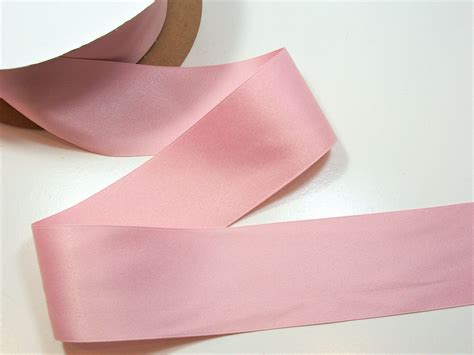 Wide Pink Ribbon Double Faced Pink Blush Duchess Satin Ribbon 2 12 Inches Wide X 10 Yards