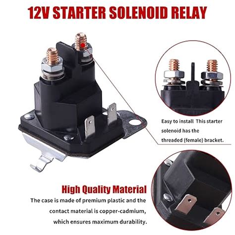 Relé Solenoide De Arranque De 12 V Cortacésped Compatible Con Cub