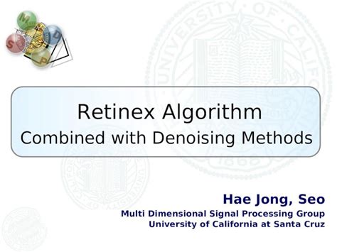 Ppt Retinex Algorithm Combined With Denoising Methods Dokumentips