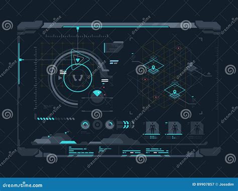 sci fi digital interface elements hud for game ui ux kit futuristic