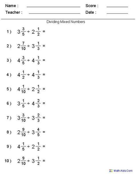 Multiplying Fractions By Whole Numbers Using Models Workshee