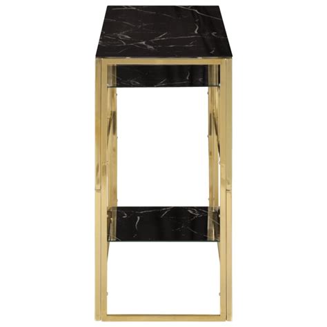 Vidaxl Console Table Gold Stainless Steel And Tempered Glass Uk
