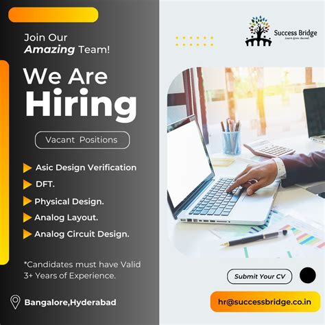 Success 🚀 Success Bridge Is Hiring Talented Professionals In The Vlsi Industry We Have