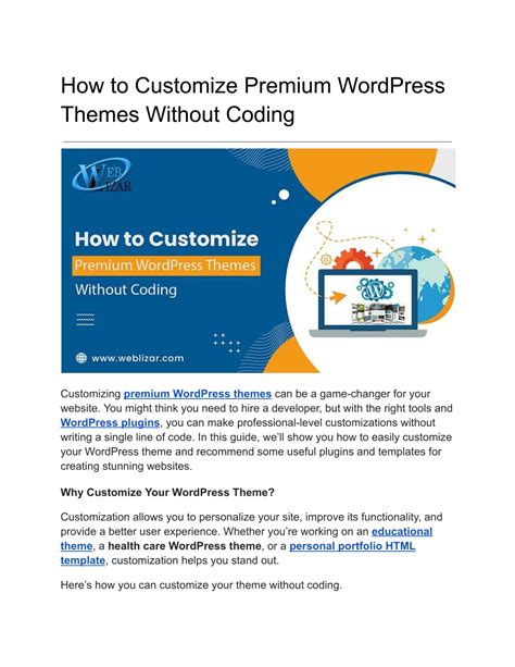 Ppt How To Customize Premium Wordpress Themes Without Coding