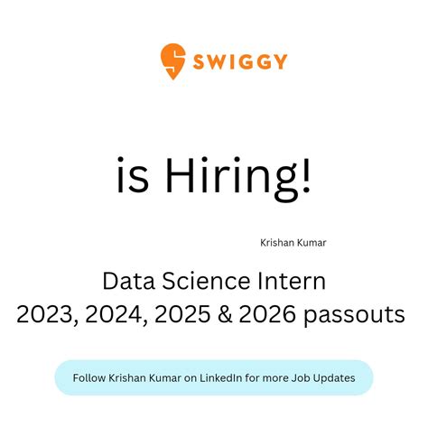 Company Name Swiggy Role Data Science Intern Batch Eligible 2023