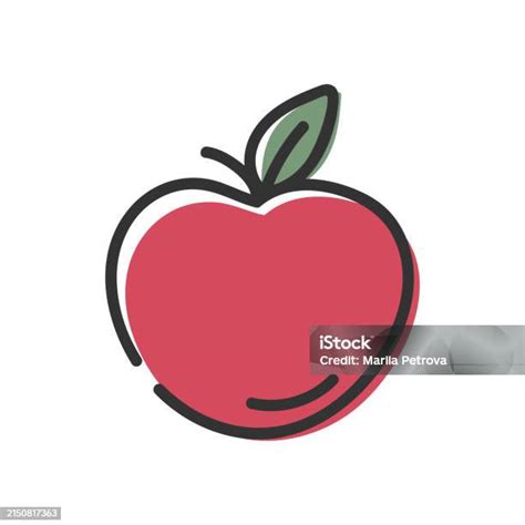 애플 라인 아이콘입니다 흰색 배경에 고립된 Apple 윤곽선입니다 벡터 일러스트 레이 션 0명에 대한 스톡 벡터 아트 및 기타 이미지 Istock