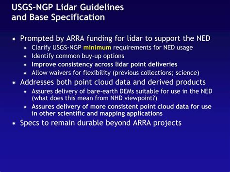 Ppt Nhd And Lidar Development Of Common Guidelines And Practices Powerpoint Presentation