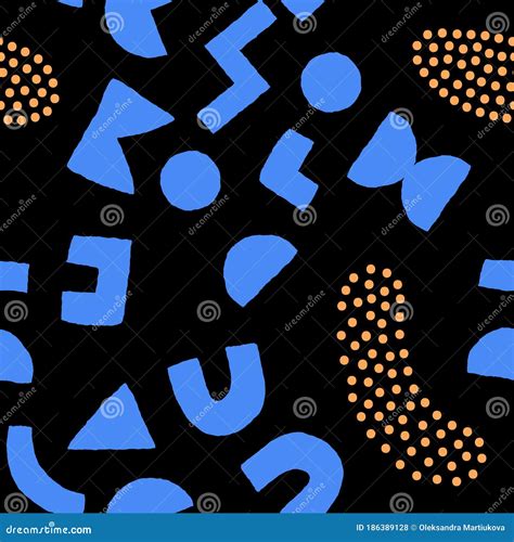 Vector Seamless Pattern With Geometric Shapes And Dots Abstract Background With Scandinavian