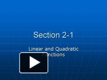 Linear And Quadratic Functions Presentation Free To View