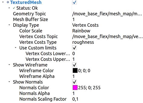 The Mesh Tools Rviz Plugins Texturedmesh And Map3d Configuration Panels Download Scientific