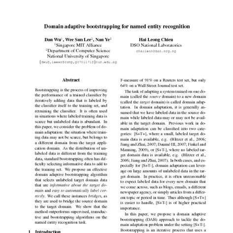 Domain Adaptive Bootstrapping For Named Entity Recognition Acl Anthology