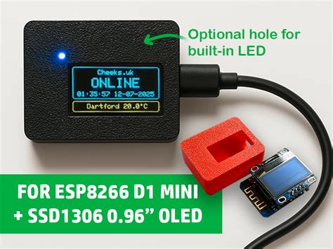 Compact D1 Mini Esp8266 096 Oled Ssd1306 Case By Cheeks Makerworld