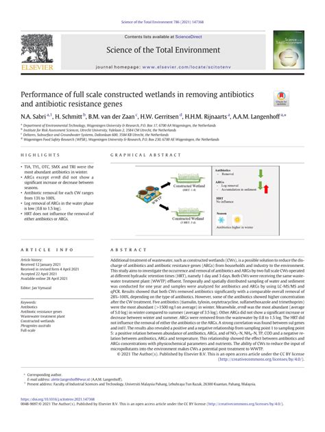 Pdf Performance Of Full Scale Constructed Wetlands In Removing Antibiotics And Antibiotic