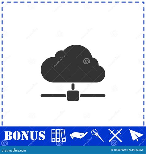 Cloud Computing Server Icon Flat Stock Vector Illustration Of Design Information 155307320