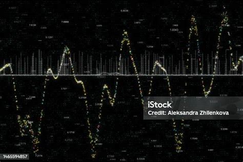 어두운 기술 배경에 디지털 이진 그래프를 사용한 재무 개념 및 빅 데이터 시각화 3d 렌더링 스프레드 시트에 대한 스톡 사진 및 기타 이미지 Istock