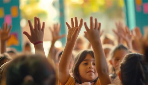 Premium Photo Student Hand Up In The Classroom
