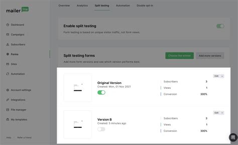 How To Use A B Split Testing For Forms Mailerlite