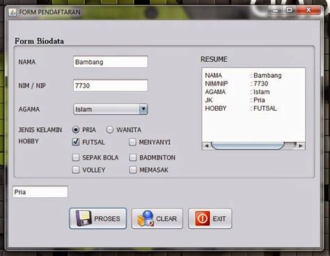 Membuat Form Biodata Di Java Netbeans Ilmu Komputer