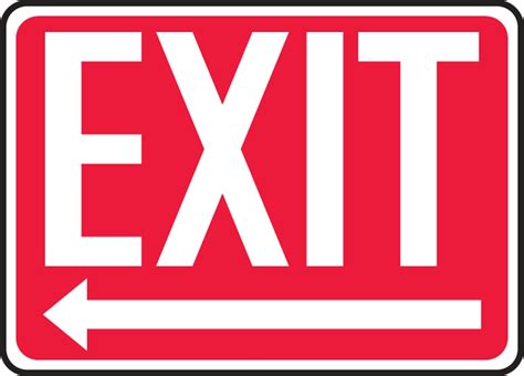 Exit Left Arrow Safety Sign MEXT