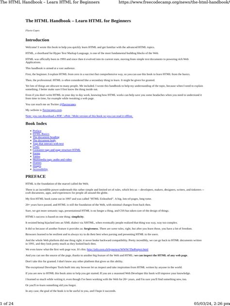 The Html Handbook Learn Html For Beginners Pdf Html Element Html