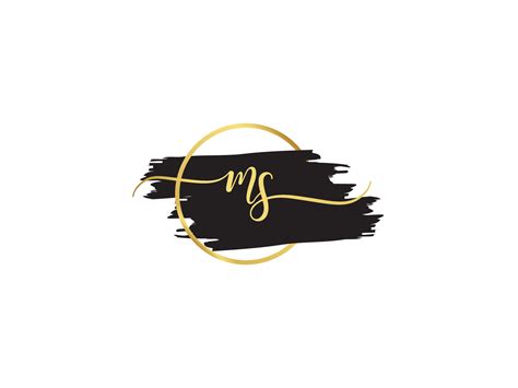 Feminine Ms Logo Icon Handwritten Ms Signature Logo Letter Vector