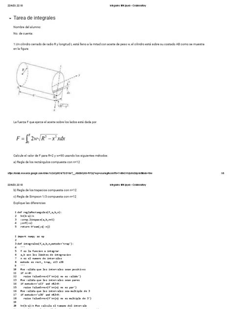 Integrales Ipynb Colaboratory Pdf Integral Matemáticas