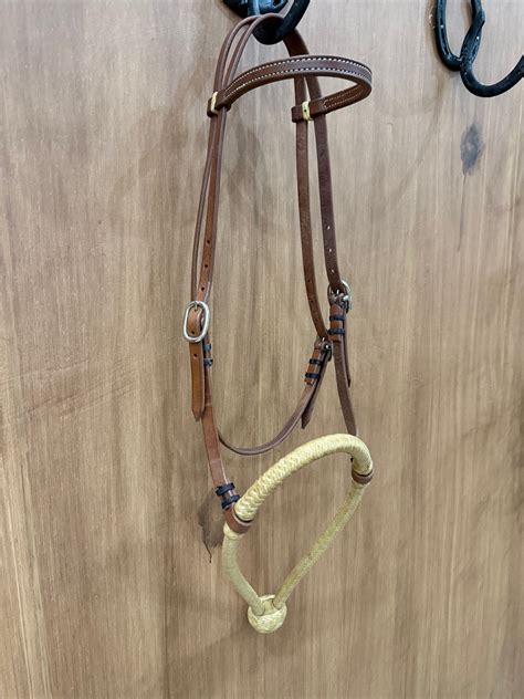 Rawhide Braided 58 Hackamore Bosal With Browband Headstall Burro Tack