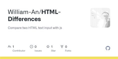 Github William Anhtml Differences Compare Two Html Text Input With Js