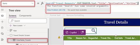 The Function Search Has Some Invalid Arguments In Power Apps