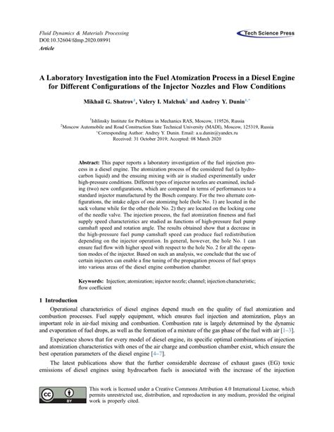 Pdf A Laboratory Investigation Into The Fuel Atomization Process In A