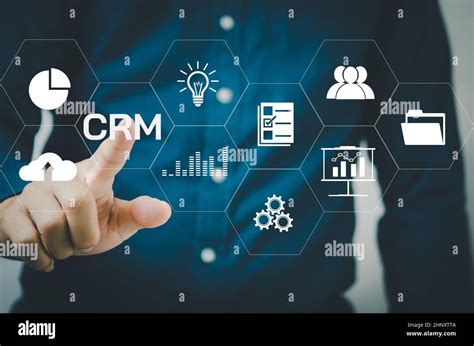 Crm Customer Relationship Management Automation System Softwarebusiness Technology On Virtual