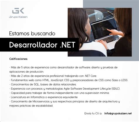 Vacantesti Netcore Netdeveloper Fullstackdeveloper Grupo Kaizen Llc