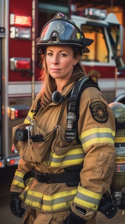 Free Female Firefighter Ready Image Firefighter Female Readiness