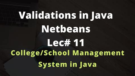 Form And Input Validation In Java Netbeans Youtube
