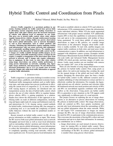 Pdf Hybrid Traffic Control And Coordination From Pixels