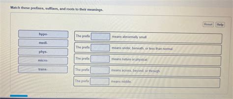 Solved Match These Prefixes Suffixes And Roots To Their Chegg Com
