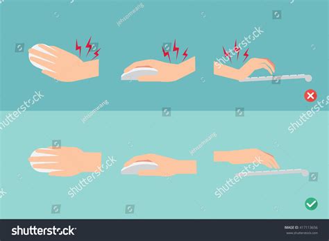 Wrong Right Ways Hand Position Use Stock Vector Royalty Free 417113656 Shutterstock