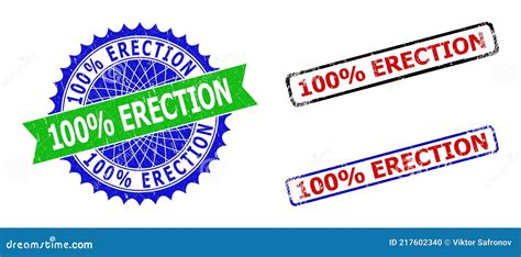 100 Percents Erection Rosette And Rectangle Bicolor Stamp Seals With
