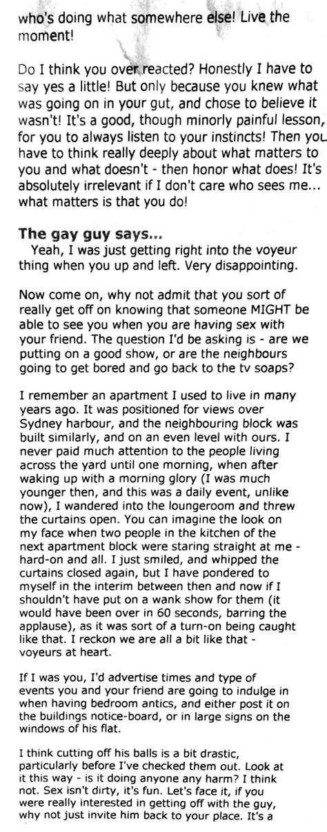 Sex Tycoon Sex Cast Agony Aunt Column Friday June Close The Blinds Timalderman