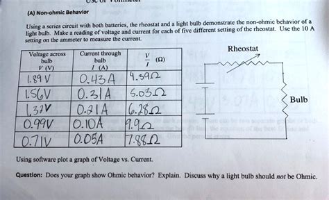 Solved A Non Ohmic Behavior Series Circuit With Both Batteries The