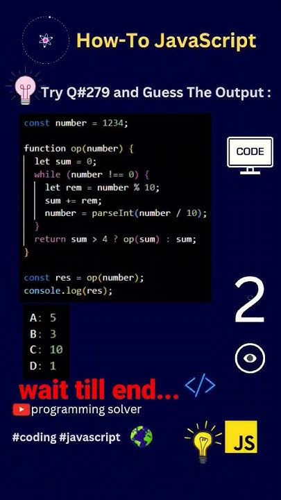 How To Code Javascript Q279 Try Solve And Guess The Output Shorts