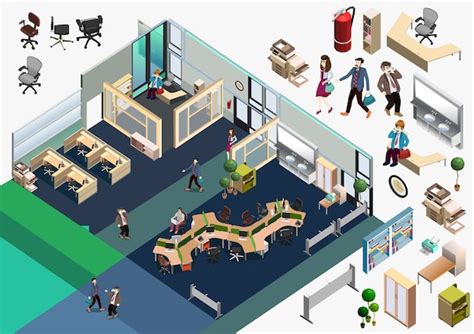Premium Vector Office Isometric Iconpre Assembled Isometric