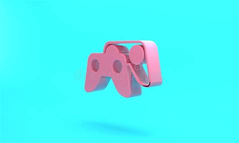 Pink Game Controller Or Joystick For Game Console Icon Isolated On