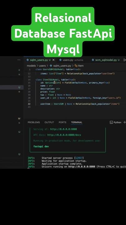 Relasional Database Fastapi Mysql Coding Python Fastapitutorial
