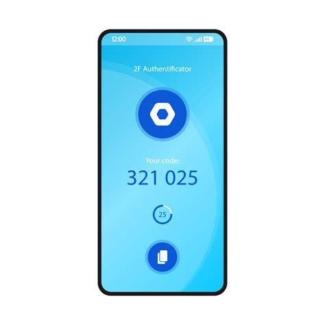 2F Authenticator Smartphone Interface Vector Template Mobile Security App Page Blue Design