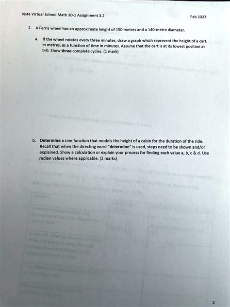 Solved A Ferris Wheel Has An Approximate Height Of 150 Metres And A