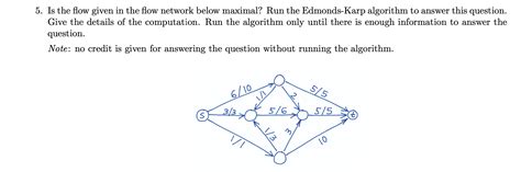 Solved 5 Is The Flow Given In The Flow Network Below