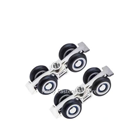 가구 캐스터 슬라이딩 도어 행잉 라운드 유리 하드웨어 풀리 음소거 레일 휠 발코니 슬라이딩 캐비닛 4 휠 2 개 Aliexpress