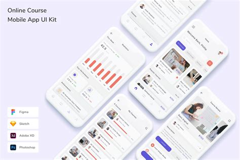 Online Course Mobile App Ui Kit Graphic By Betush · Creative Fabrica