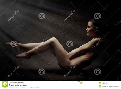 Naked Woman In Shadow Posing Stock Photo Image Of Shadow Slender